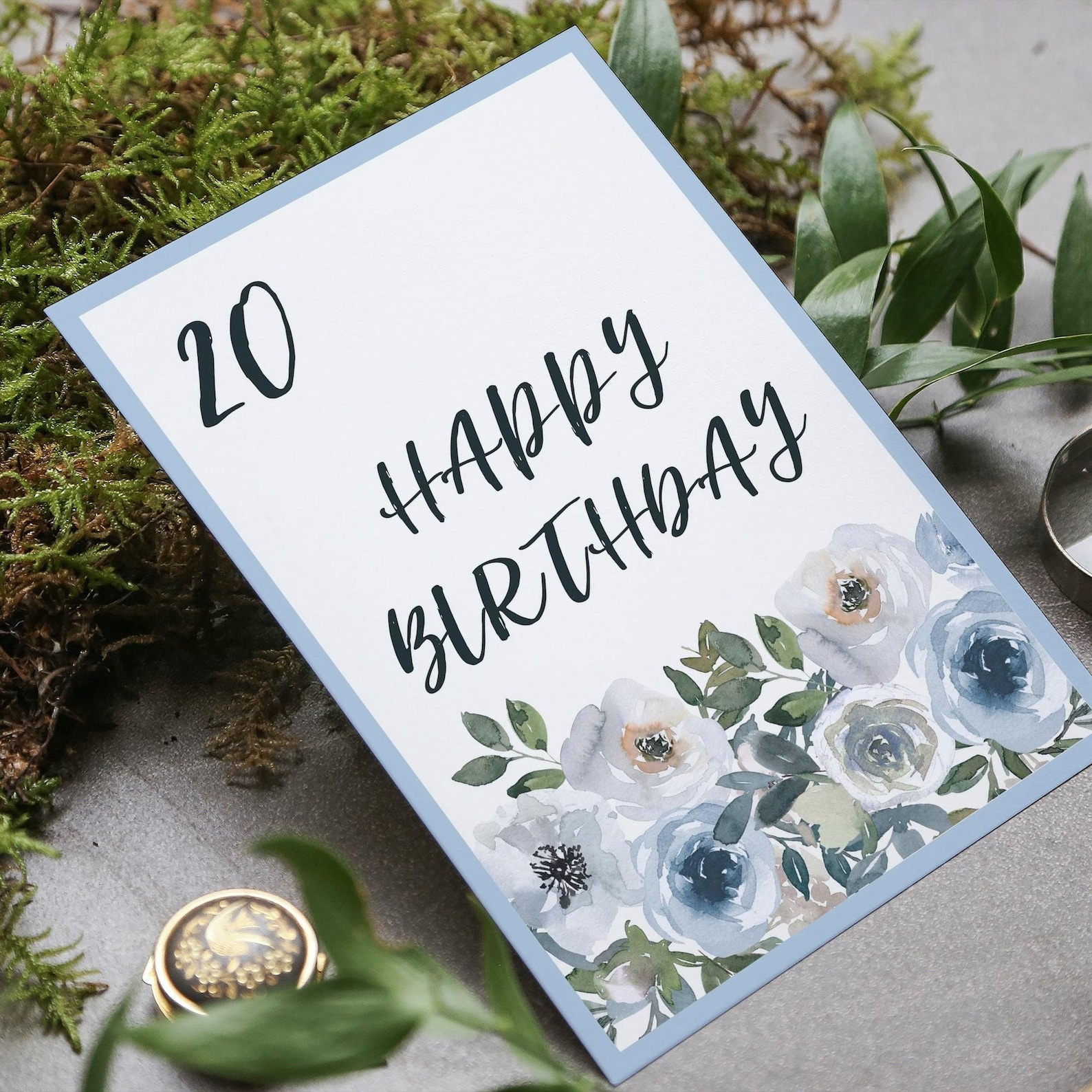 Classic 20th Birthday Card 20th Birthday Gift for Her Floral | Etsy