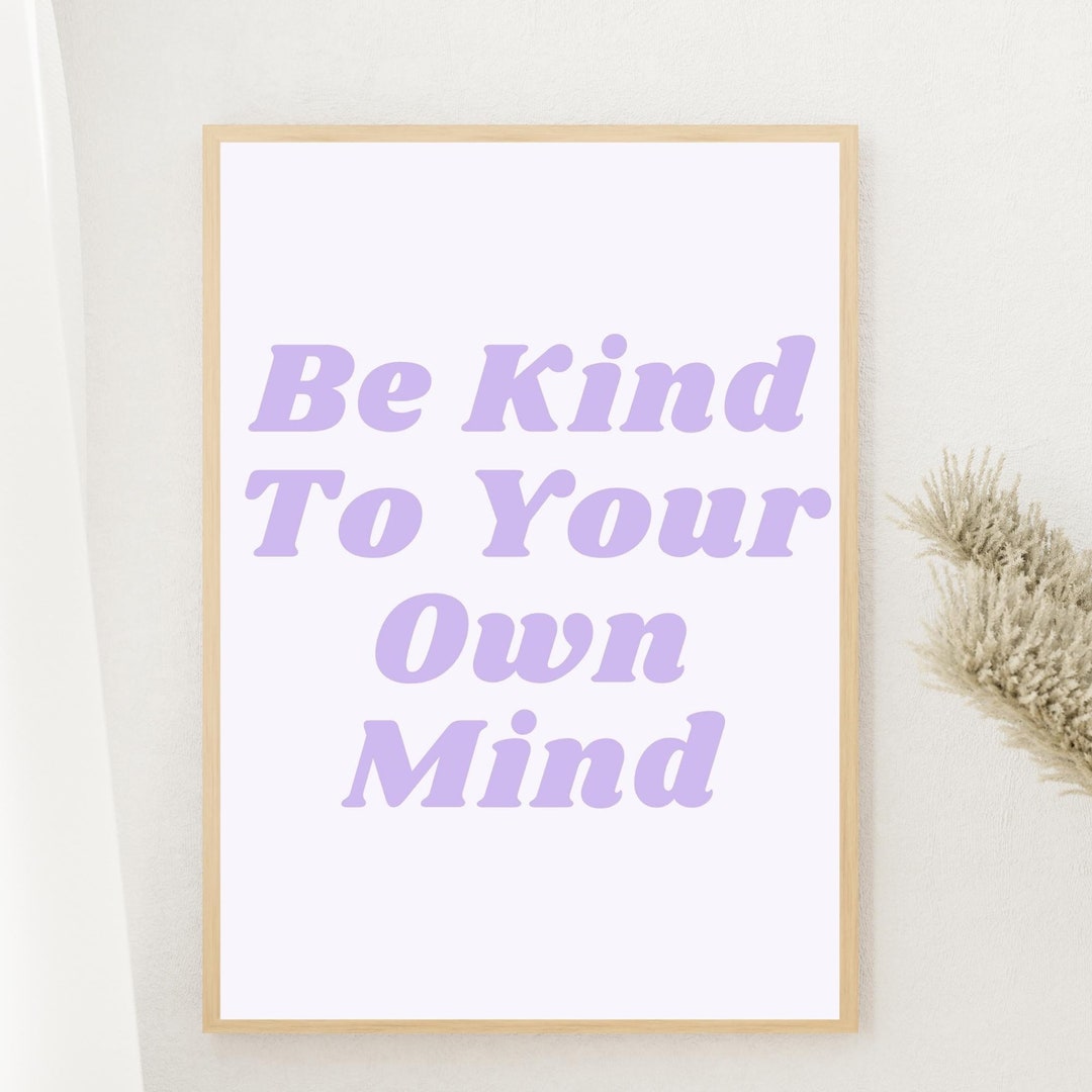 Purple Danish Pastel Wall Art, Quote Printable Wall Decor, Minimalistic ...