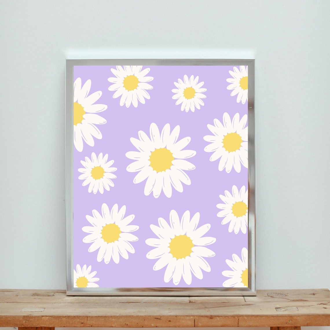 Daisy Danish Pastel Wall Art Purple Wildflower Printable Wall - Etsy