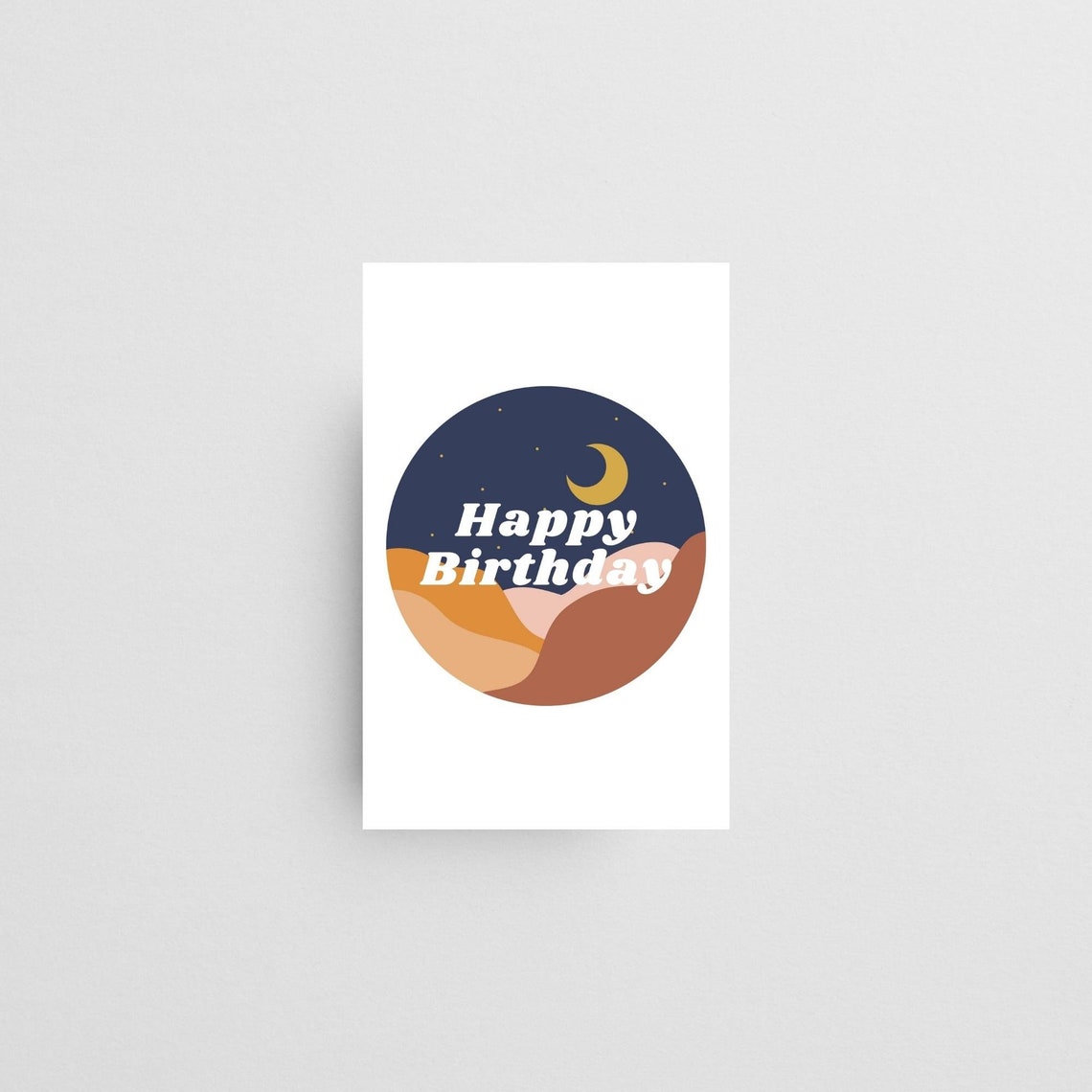 Midnight Scene Birthday Card Mountains Landscape - Etsy