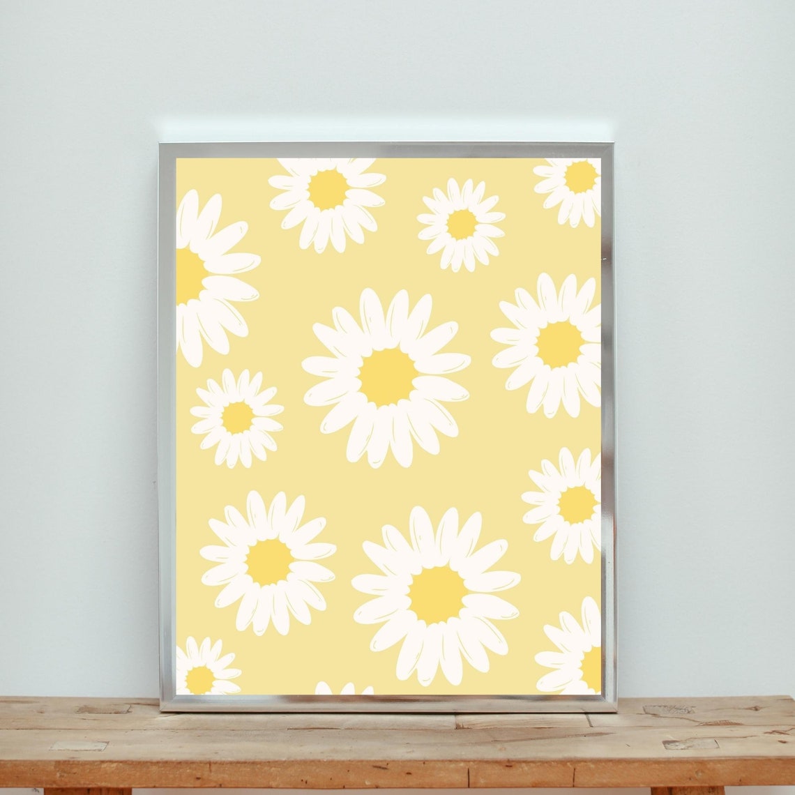 Daisy Danish Pastel Wall Art, Yellow Wildflower Printable Wall Decor ...