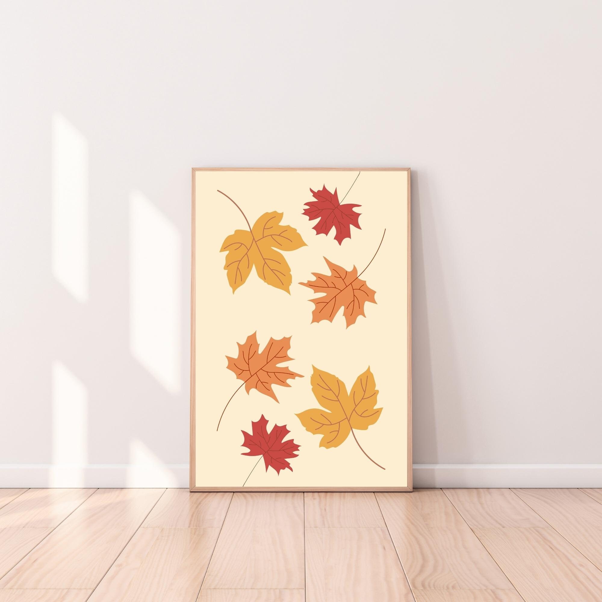 Autumn Cottagecore Maple Leaves Wall Art Cozy Aesthetic Room - Etsy