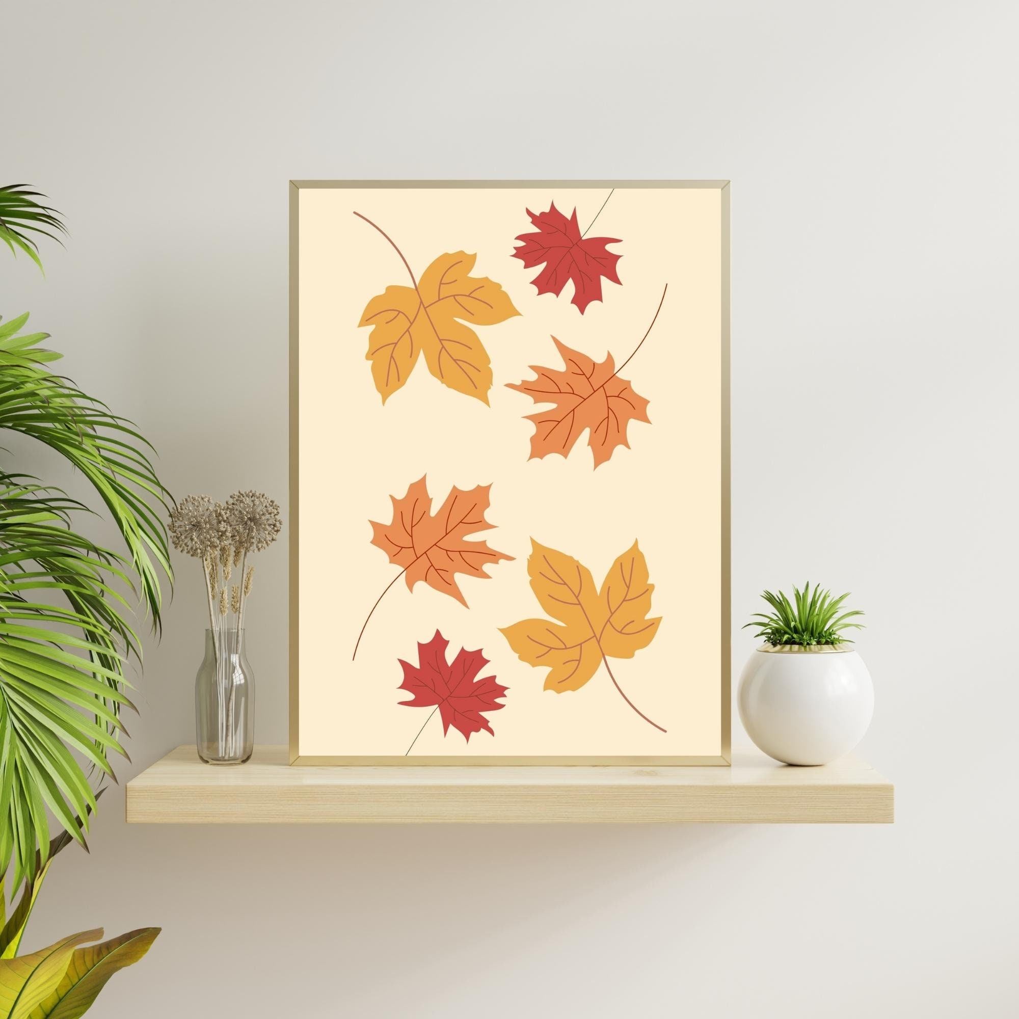 Autumn Cottagecore Maple Leaves Wall Art Cozy Aesthetic Room - Etsy