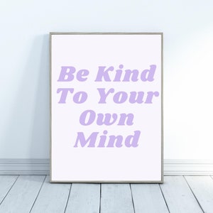 Purple Danish Pastel Wall Art, Quote Printable Wall Decor, Minimalistic ...