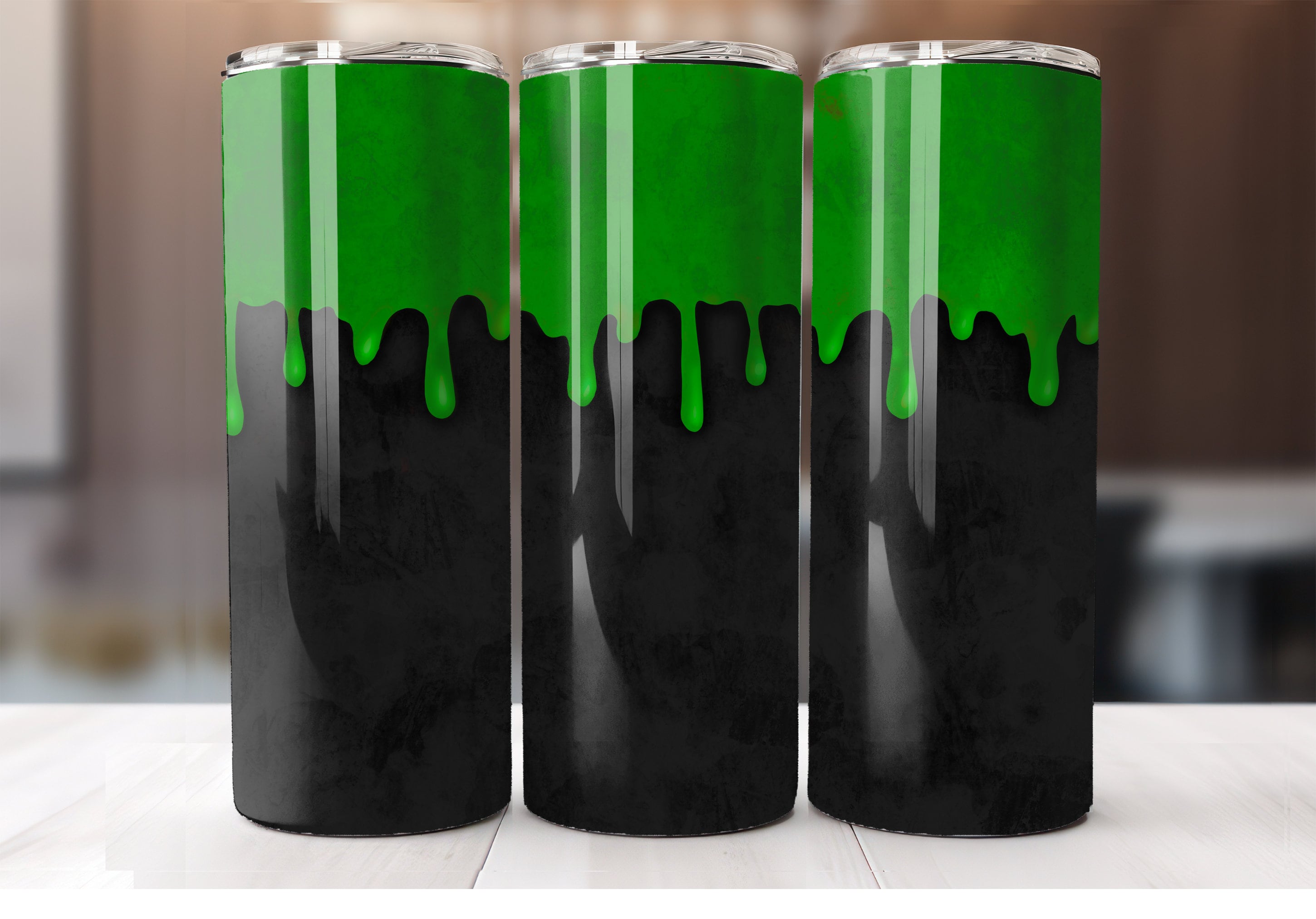 20 Oz Skinny Tumbler Halloween Slime Drip Wrap Template Straight ...