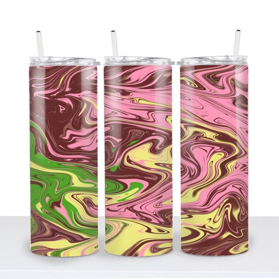 20 Oz Trippy Melted Ice Cream Wrap Template Straight Instant - Etsy