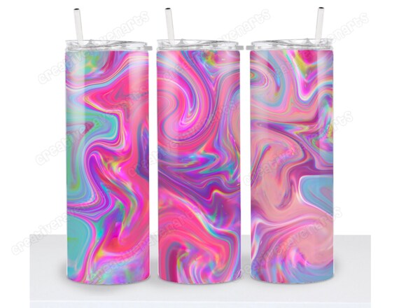 20 Oz Skinny Tumbler Trippy Oil Slick Spill Wrap Template - Etsy