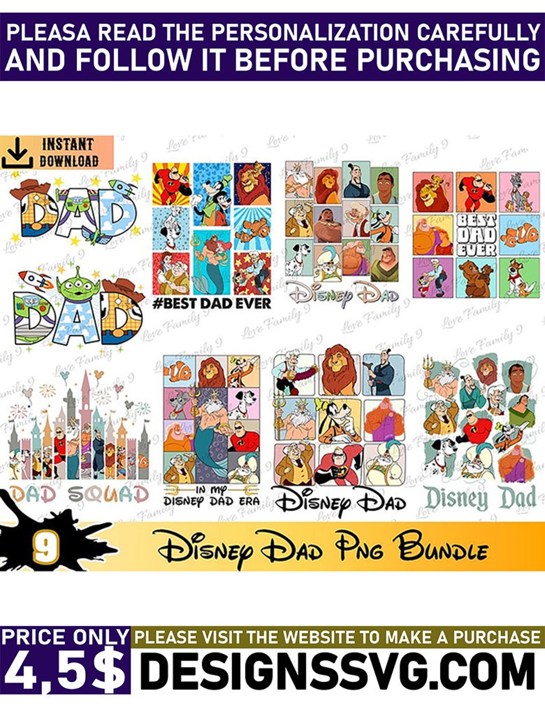 Father_s Day Png Bundle, Best Dad Ever Png Bundle, Cartoon Characters ...