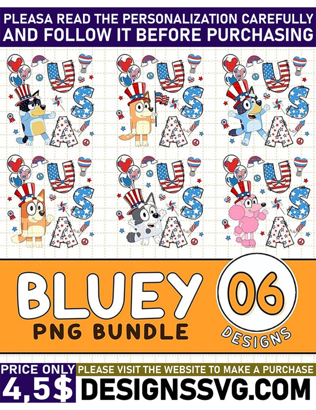 Bluey 4 de julio Png Bundle Bluey Family 4 de julio Sublimación Rojo ...