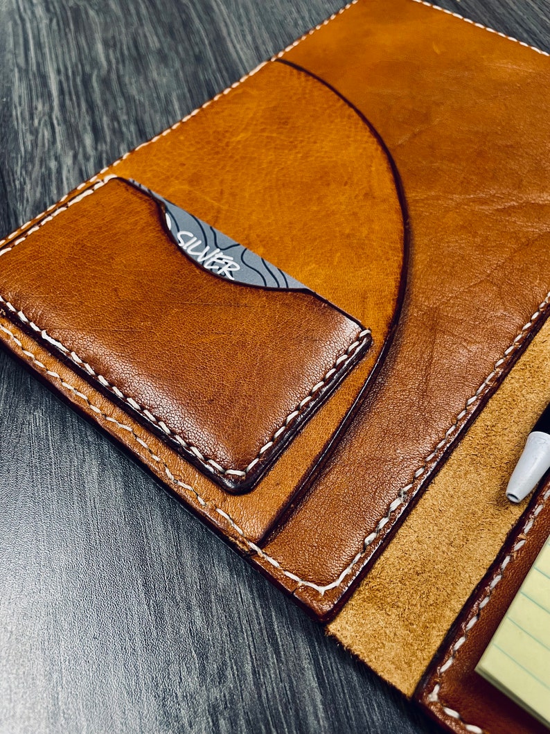 Handmade Custom Leather Notepad Holder, With Tooled Leather. - Etsy