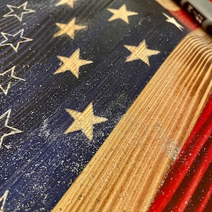 Waving Wood American Flag - Etsy UK