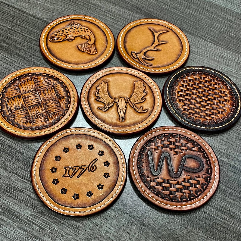 Leather Coasters - Etsy