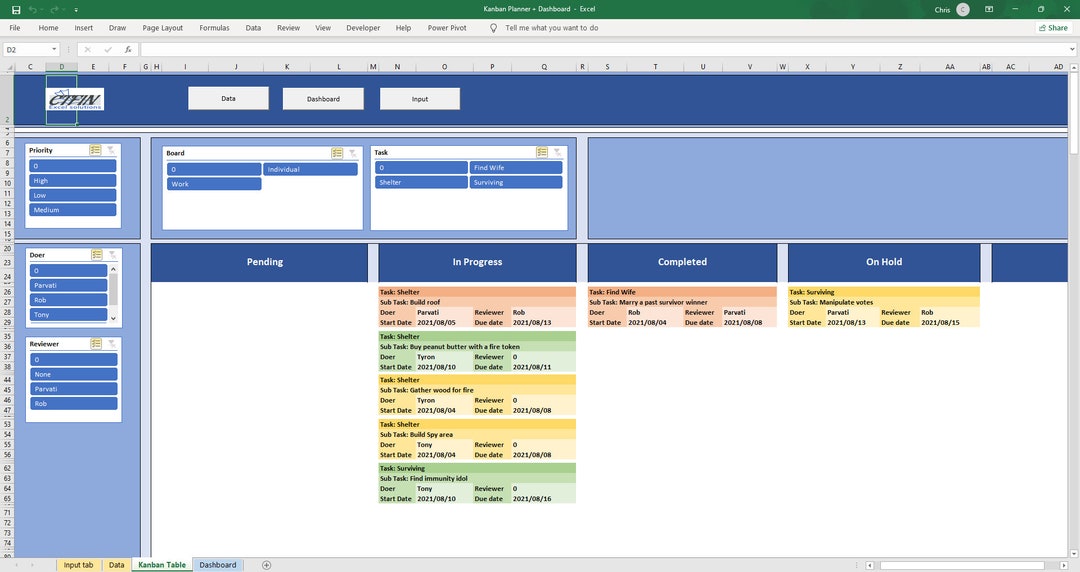 Kanban Table + Project Planner - Etsy