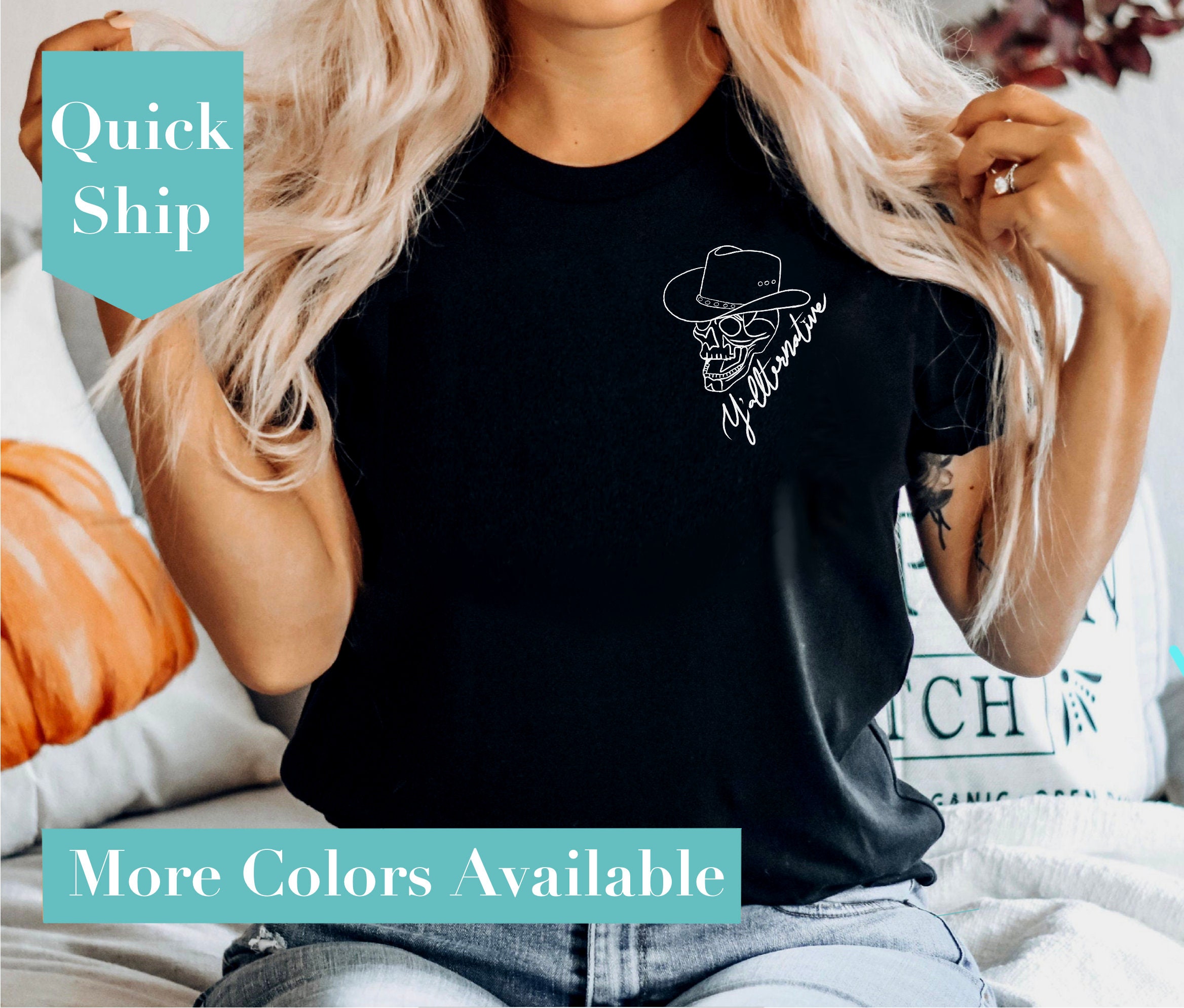 Yallternative T-shirt Skull Cowboy Alternative - Etsy