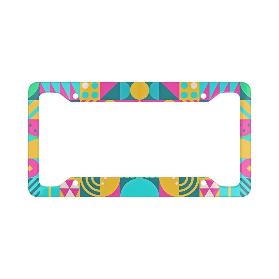 Cool 80's Retro Vibes License Plate Frame, Unique Random Bright ...