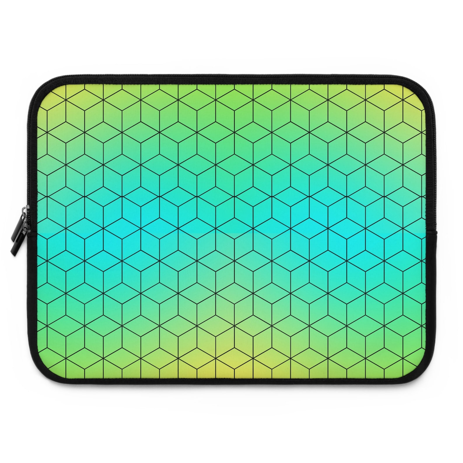 Green Yellow Geometric Laptop Cover, Computer Accessories, Mid-century ...
