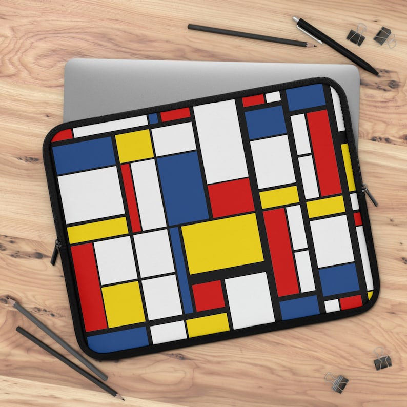 Mondrian Laptop Sleeve, Modern Art Computer Protector, Tablet Cover ...