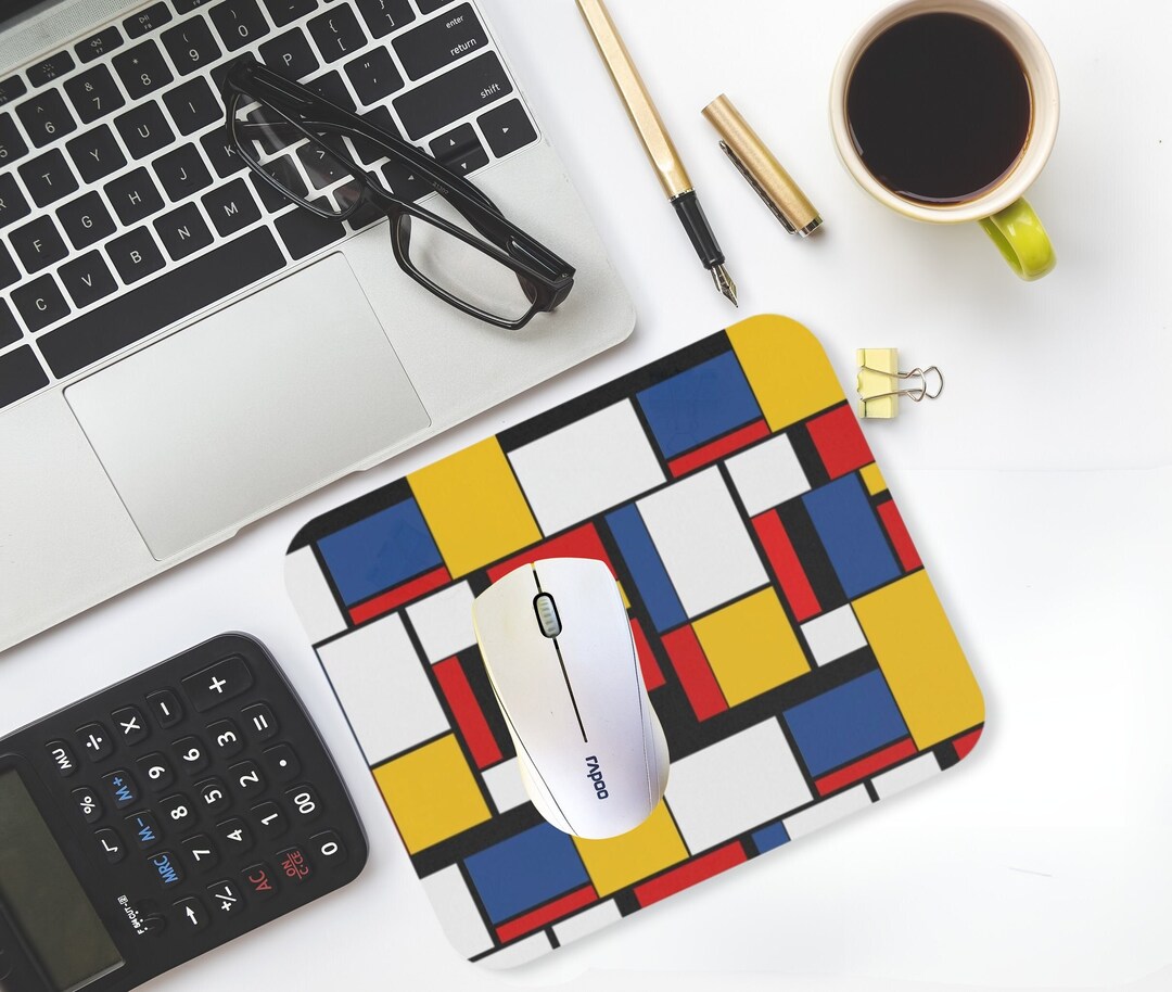 Mondrian Mousepad, Modern Art Computer Mousepad, Unique Office Desk ...