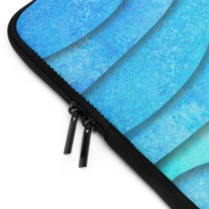 Blue and Green Ocean Waves Laptop Sleeve, Sea Waves Abstract Computer ...