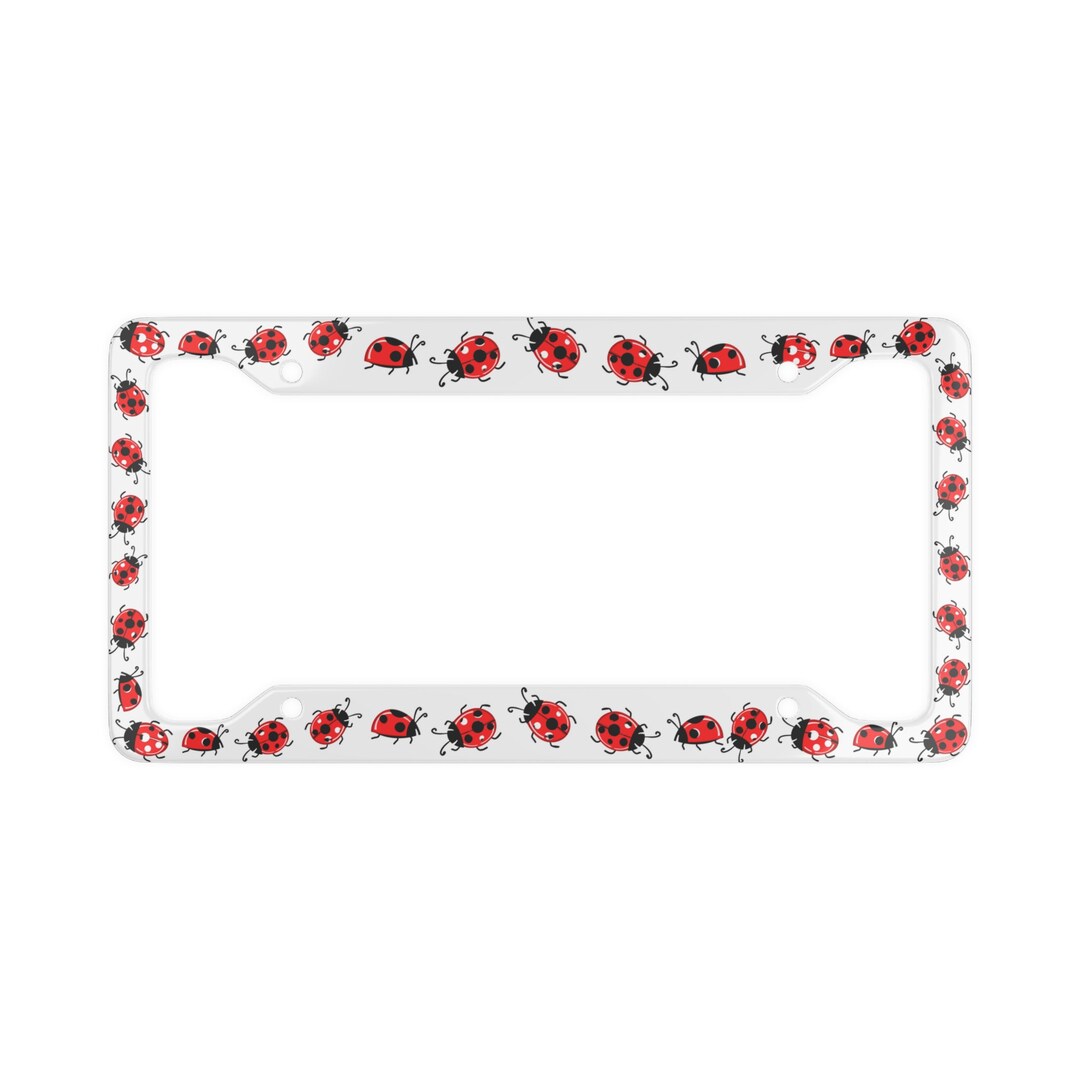 Red Ladybugs License Plate Frame, Cute Car Gift for Women, Kawaii Lady ...
