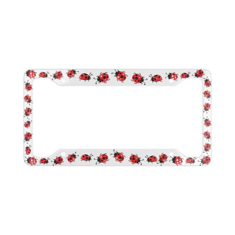 Red Ladybugs License Plate Frame, Cute Car Gift for Women, Kawaii Lady ...