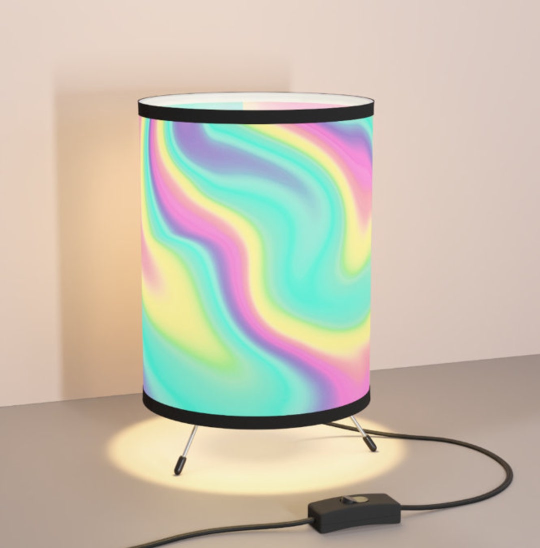 Psychedelic Holographic Tripod Lamp, 60's 70's Kaleidoscope Light ...