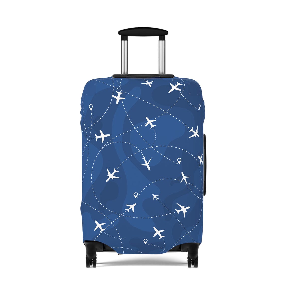 Airplane Theme Luggage Cover, Deep Blue Sky With White Jets Motif ...