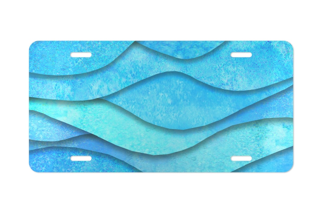 Blue Green Ocean Waves Vanity Plate for Cars, Vanity Plate for Front of ...