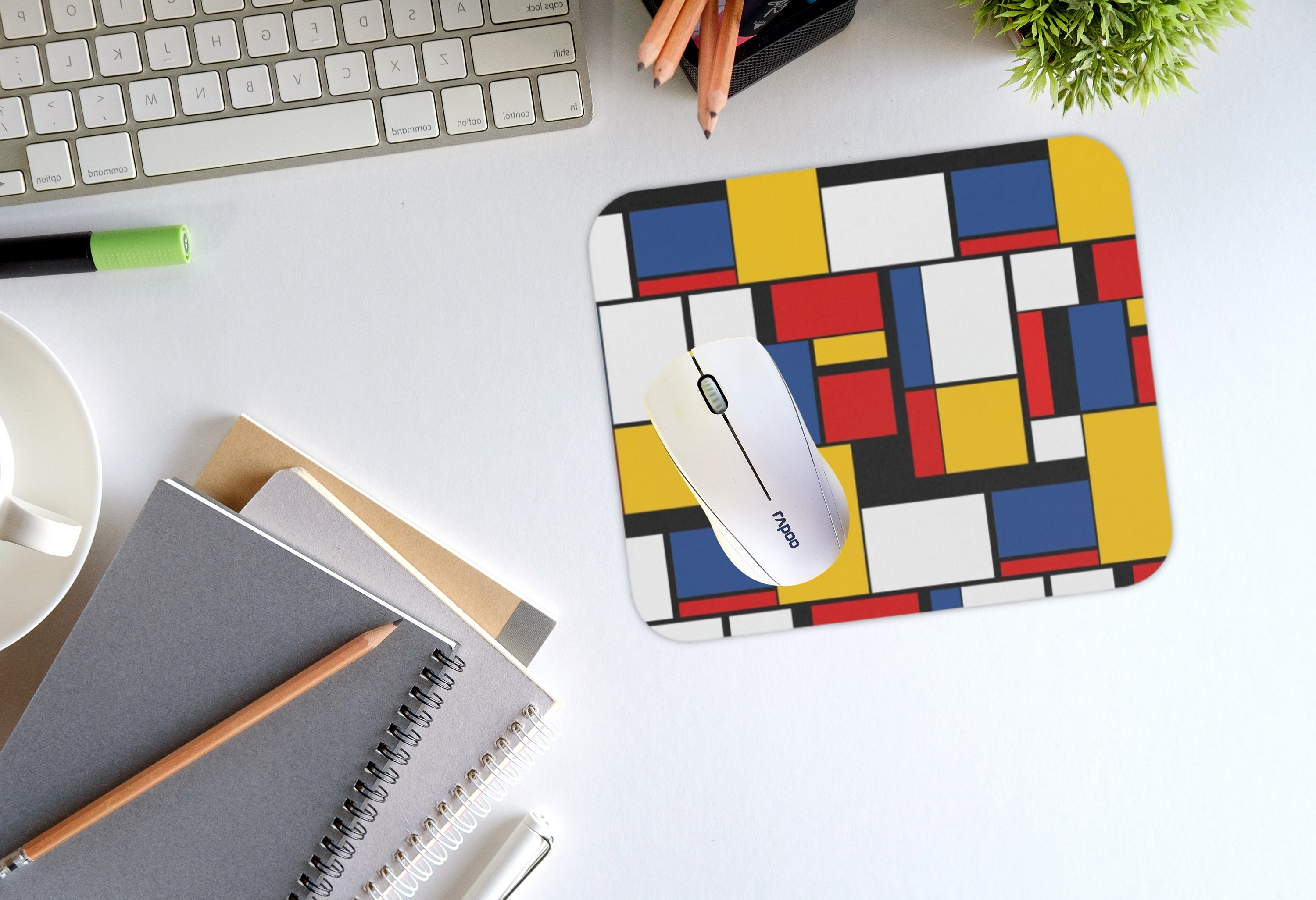 Mondrian Mousepad, Modern Art Computer Mousepad, Unique Office Desk ...