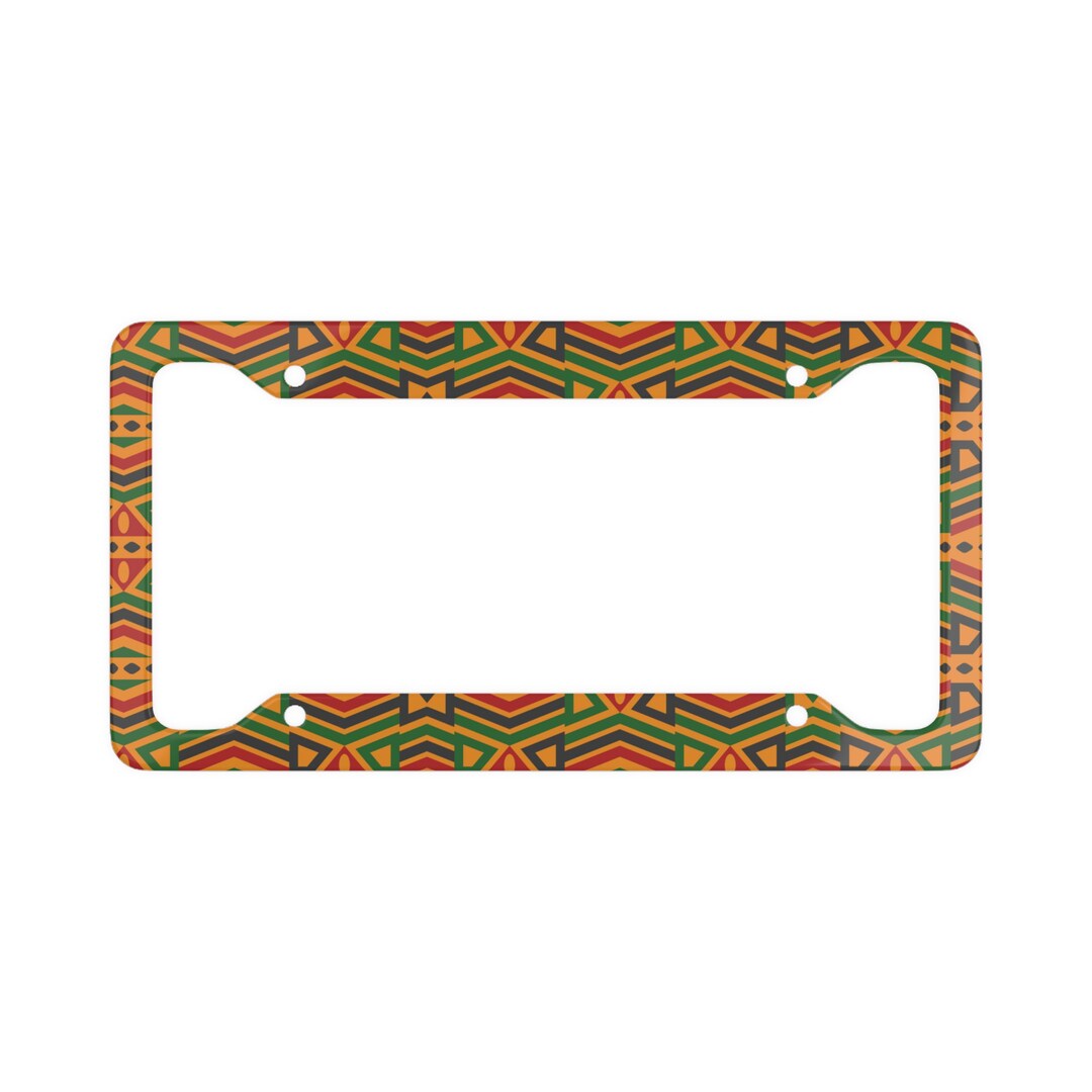 Abstract Green and Orange License Plate Frame for Cars, Traditional ...