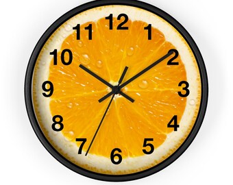 Orange Modern Wall Clock - Etsy