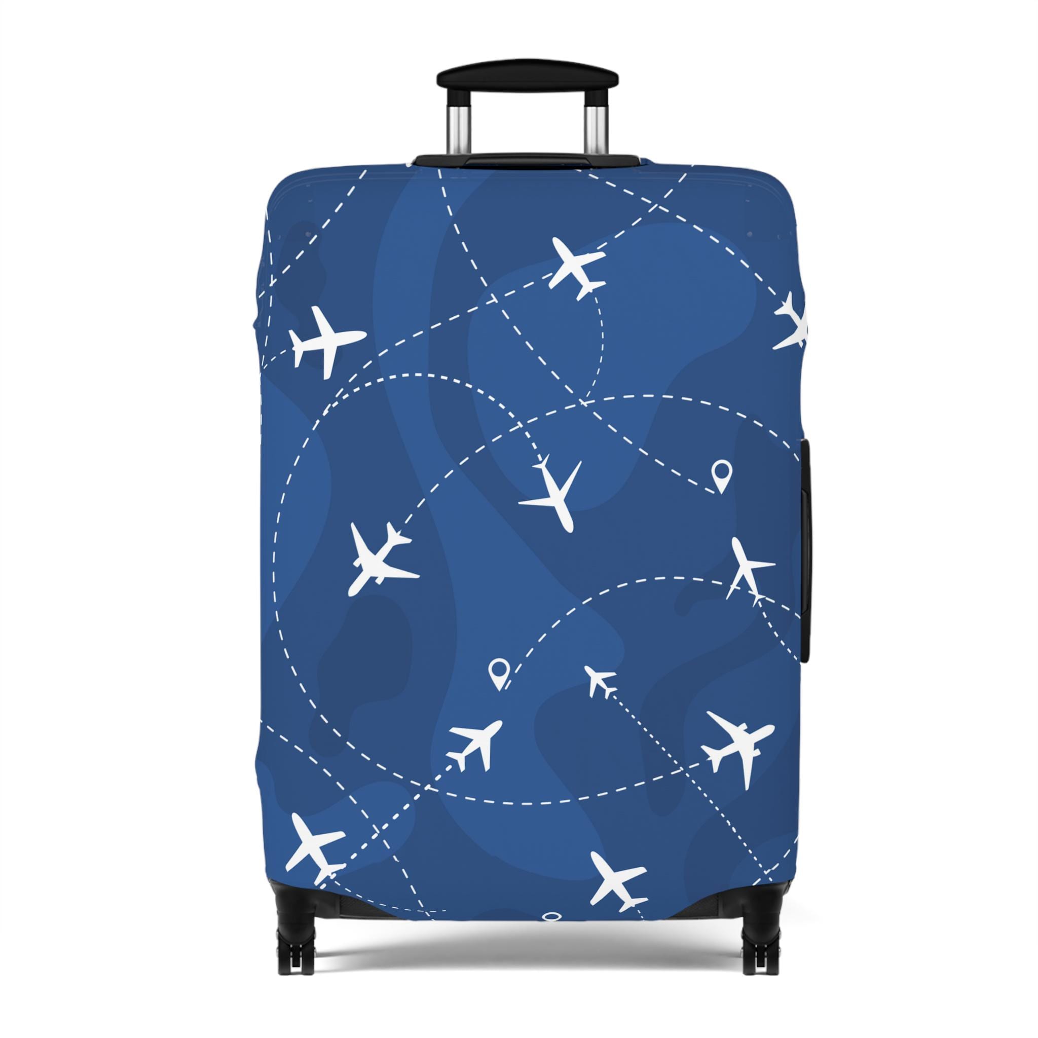 Airplane Theme Luggage Cover, Deep Blue Sky With White Jets Motif ...