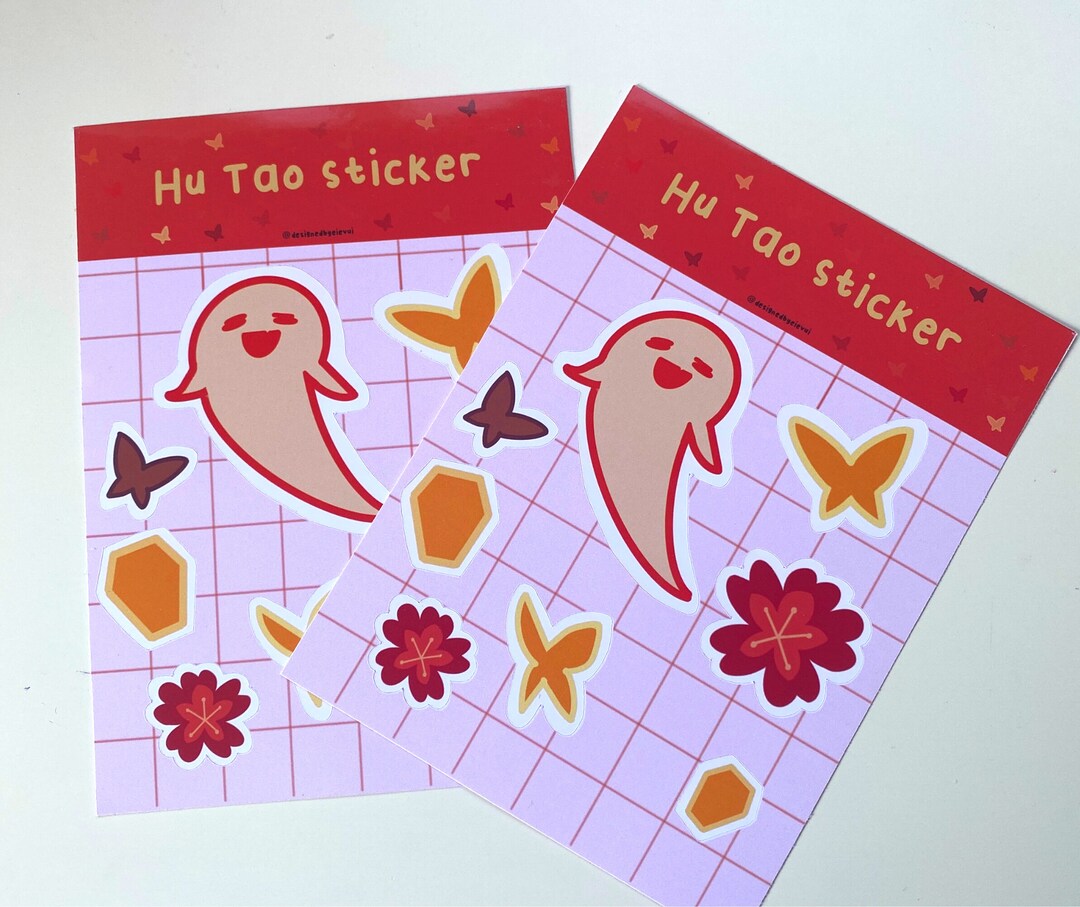 Genshin Impact Hutao Inspired Sticker Sheet | Sticker - Stationery ...