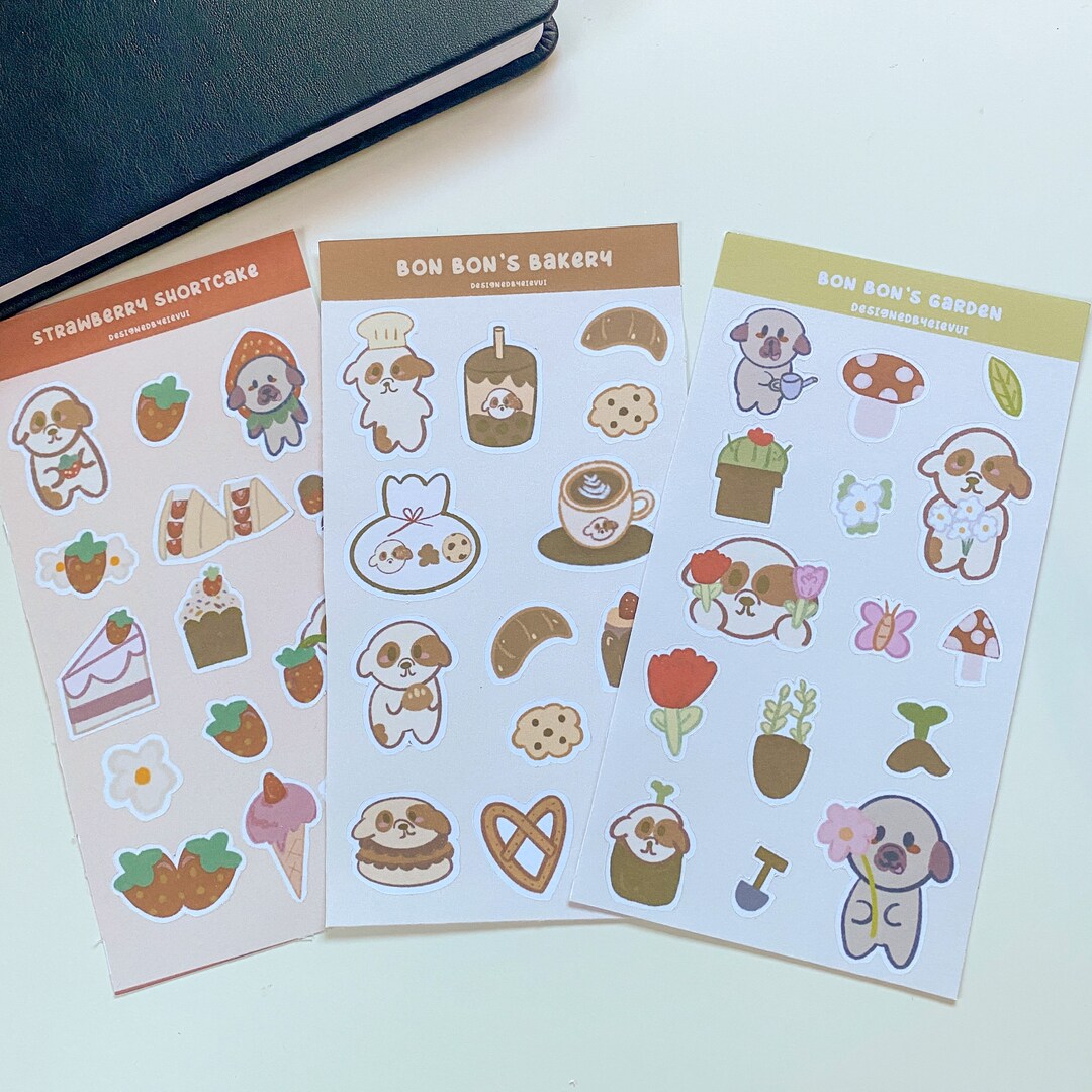 Bon Bon Sticker Series, Cute Dog Stickers, Dog Drawing Stickers ...