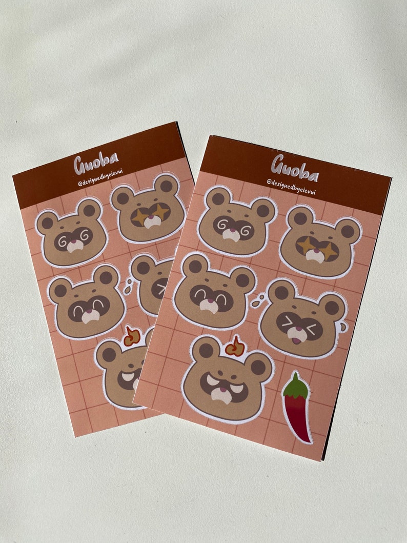 Genshin Impact Guoba Emote Sticker Sheet Genshin Impact - Etsy