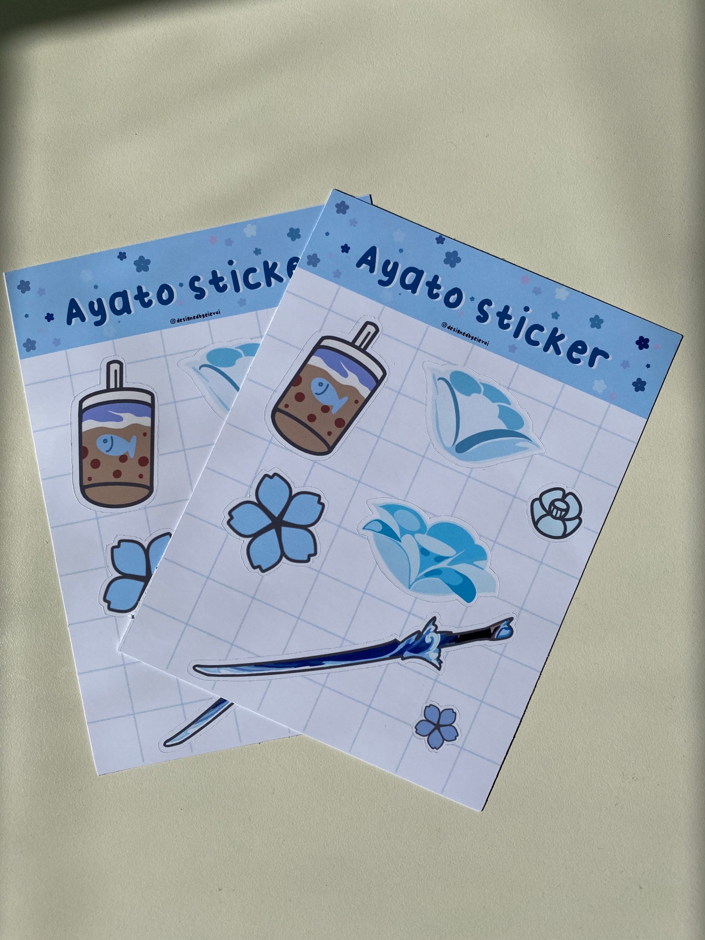 Genshin Impact Ayato Inspired Sticker Sheet Sticker - Etsy
