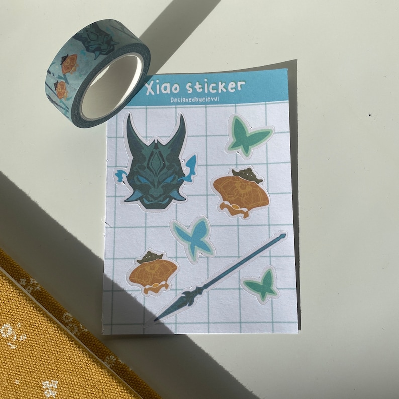 Genshin Impact Xiao Stickers Washi Tape for Journaling Bundle - Etsy