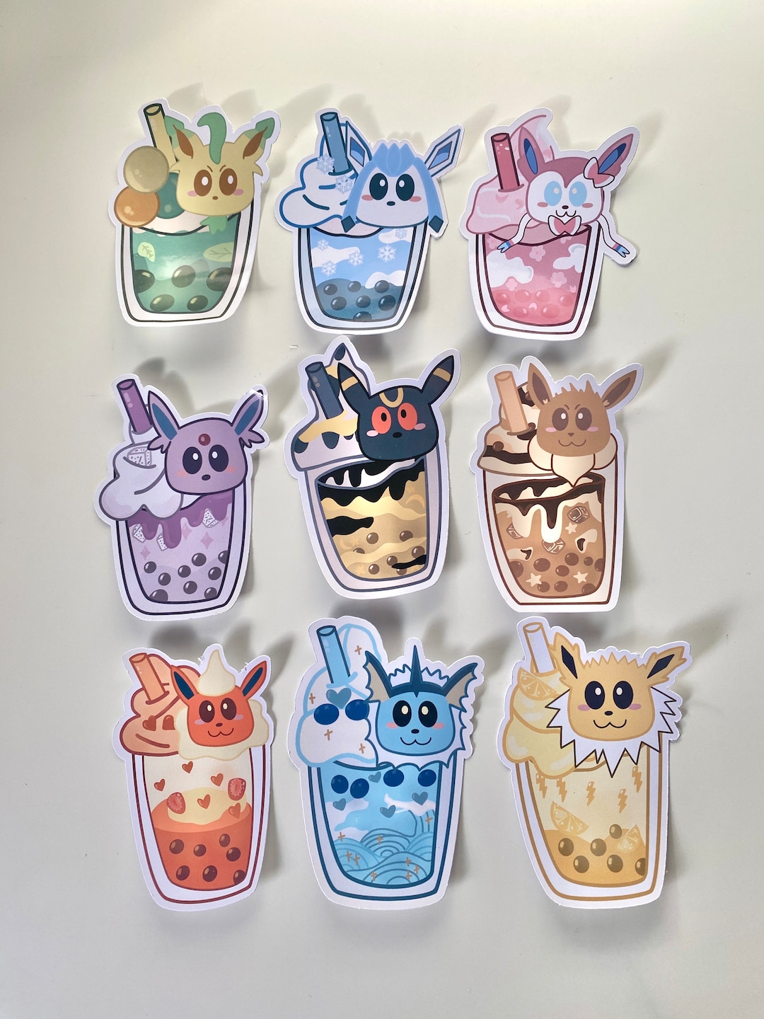EEVEELUTION Boba Stickers Eevee & Evolution Stickers Eevee Stickers ...