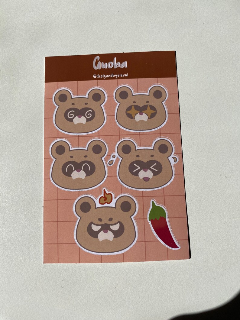 Genshin Impact Guoba Emote Sticker Sheet Genshin Impact Sticker Guoba Sticker Stationery ...