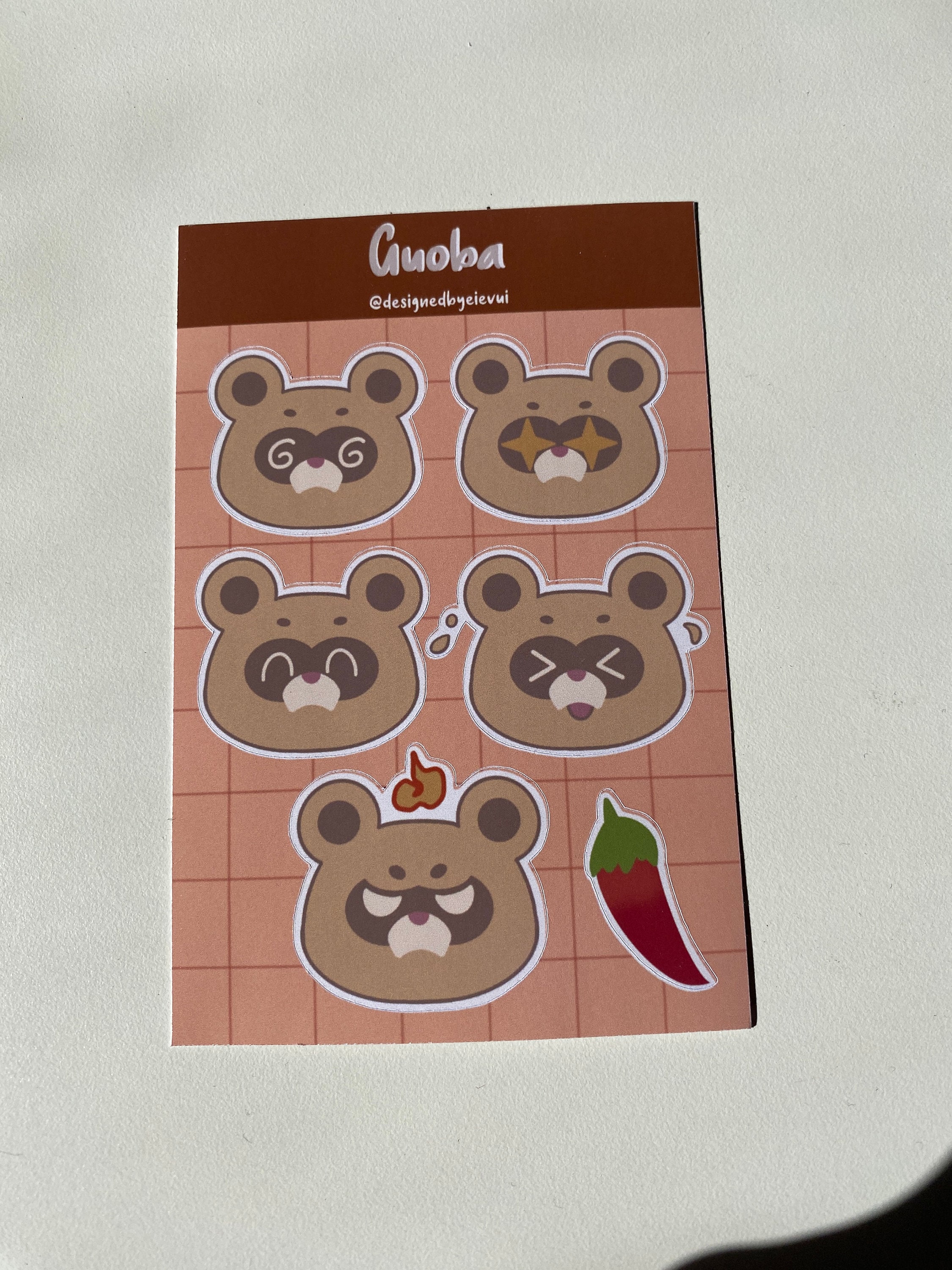 Genshin Impact Guoba Emote Sticker Sheet Genshin Impact Sticker Guoba ...