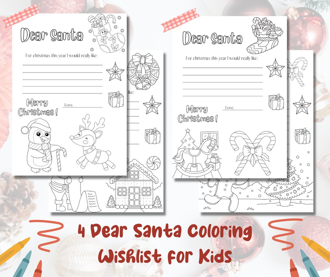 Dear Santa Coloring Sheet | Dear Santa Printable Sheet | Dear Santa ...
