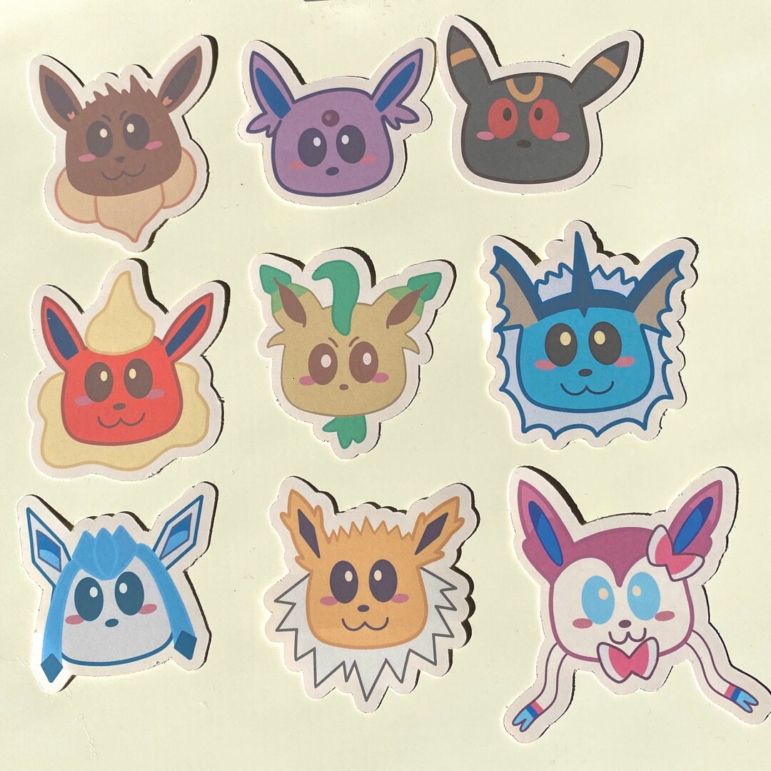 EEVEELUTION Stickers | Eevee & Evolution Stickers | Eevee Stickers ...