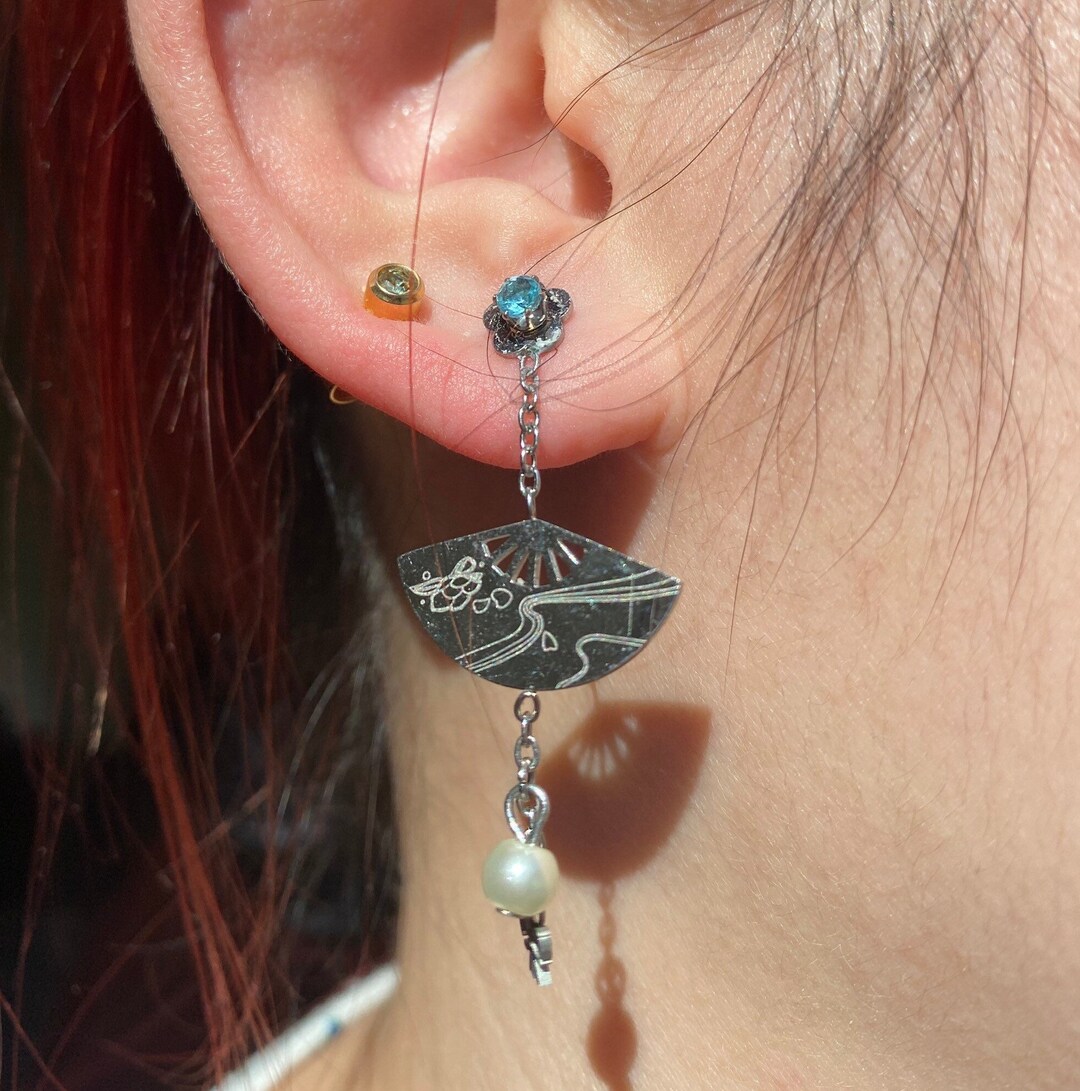Ayaka Inspired, Genshin Impact, Stainless Steel, Sakura, Earring ...