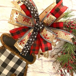 Buffalo Check Winter Snow Mittens Door Hanger, Buffalo Check Winter ...