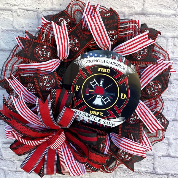 Firefighter Wreath - Etsy