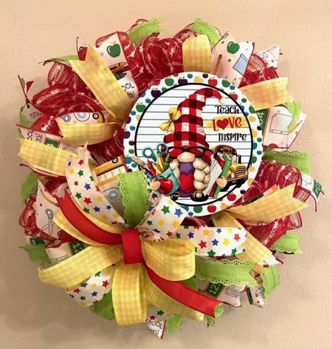 Teacher Gift, Wreath for Teachers Door, Wreath for Classroom Door ...