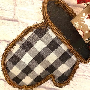 Buffalo Check Winter Snow Mittens Door Hanger, Buffalo Check Winter ...