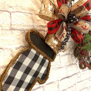 Buffalo Check Winter Snow Mittens Door Hanger, Buffalo Check Winter ...