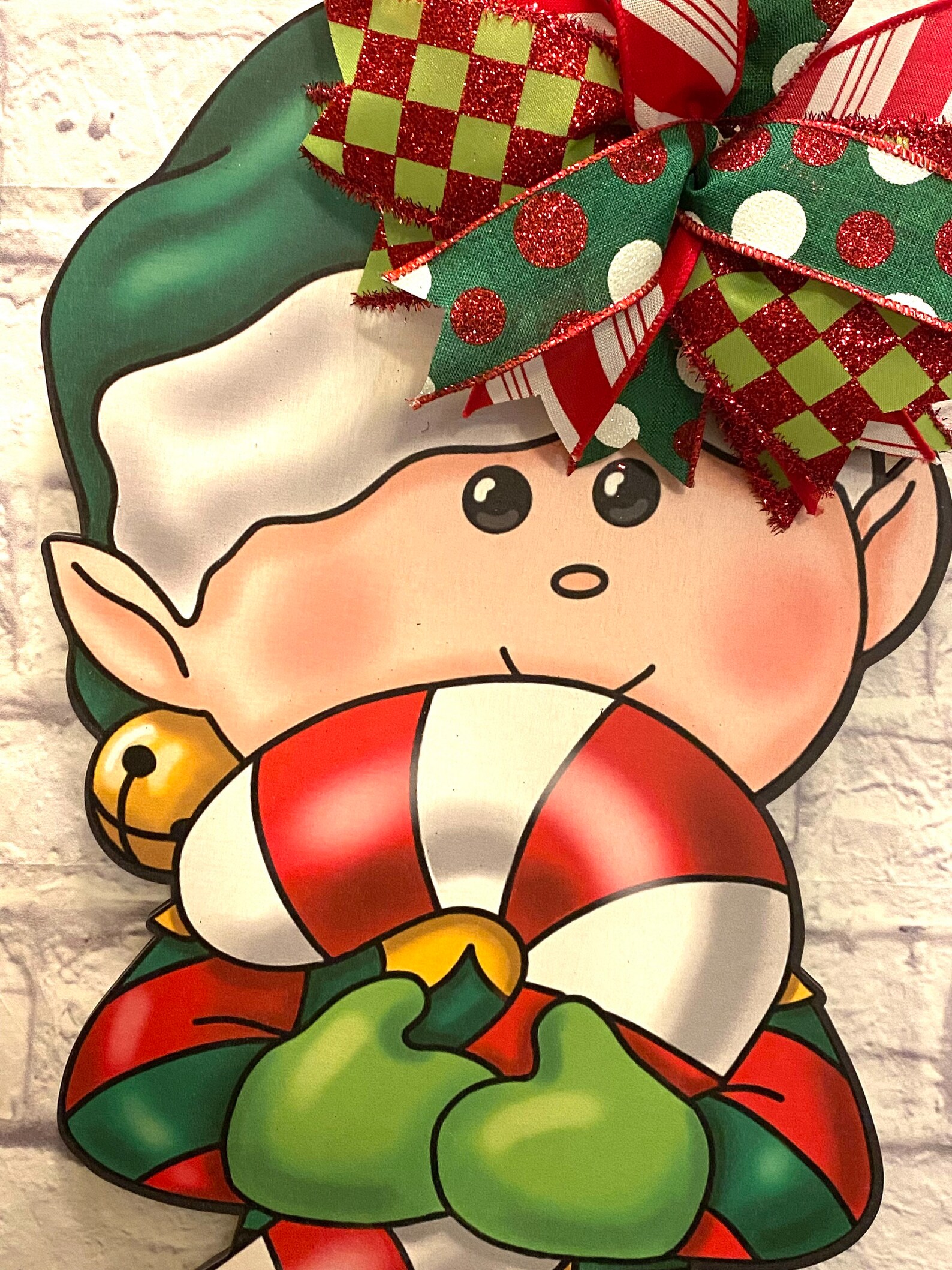 Christmas Elf Door Hanger: Red & Green Holiday Decor - Etsy