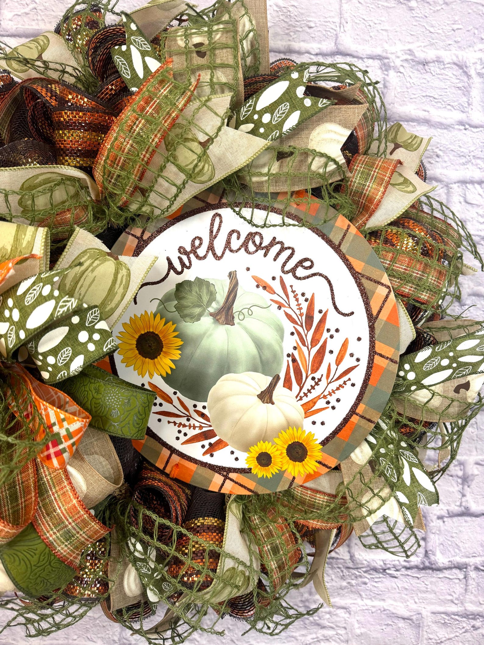 Fall Pumpkin Wreath, Fall Welcome Wreath, Autumn Pumkin Wreath, Autumn ...